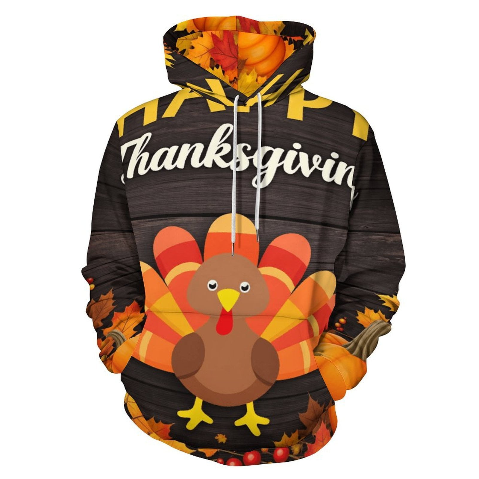Autumn Pumpkin Leaves Thanksgiving Men's Women New Sweatshirt Hoodie ...