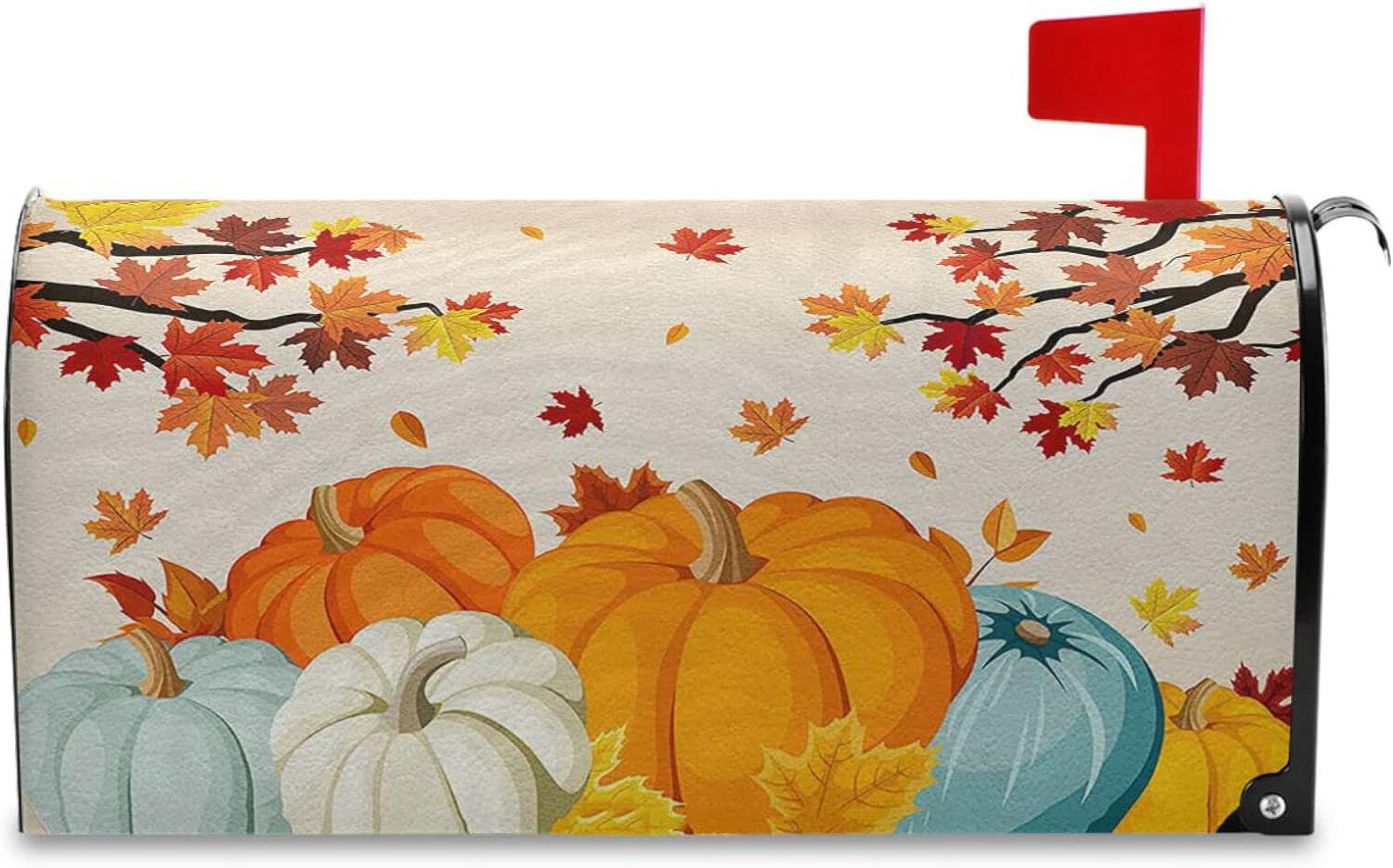 Autumn Pumpkin Mailbox Cover Maple Fall Mailbox Covers Magnetic Large ...