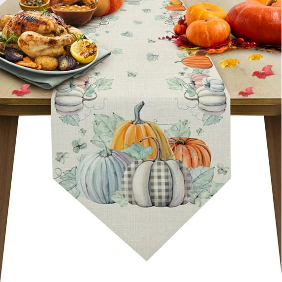 Autumn Pumpkin Maple Bird Table Runners Kitchen Table Decorative Table ...