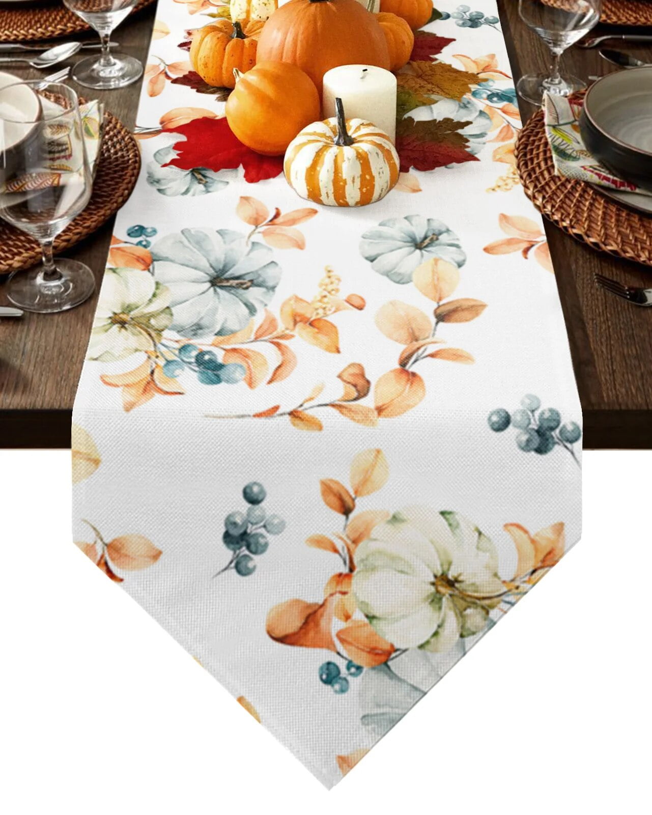 Autumn Pumpkin Maple Bird Table Runners Kitchen Table Decorative Table ...