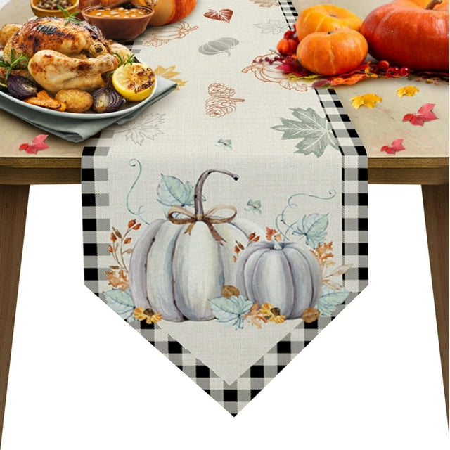 Autumn Pumpkin Maple Bird Table Runners Kitchen Table Decorative Table ...