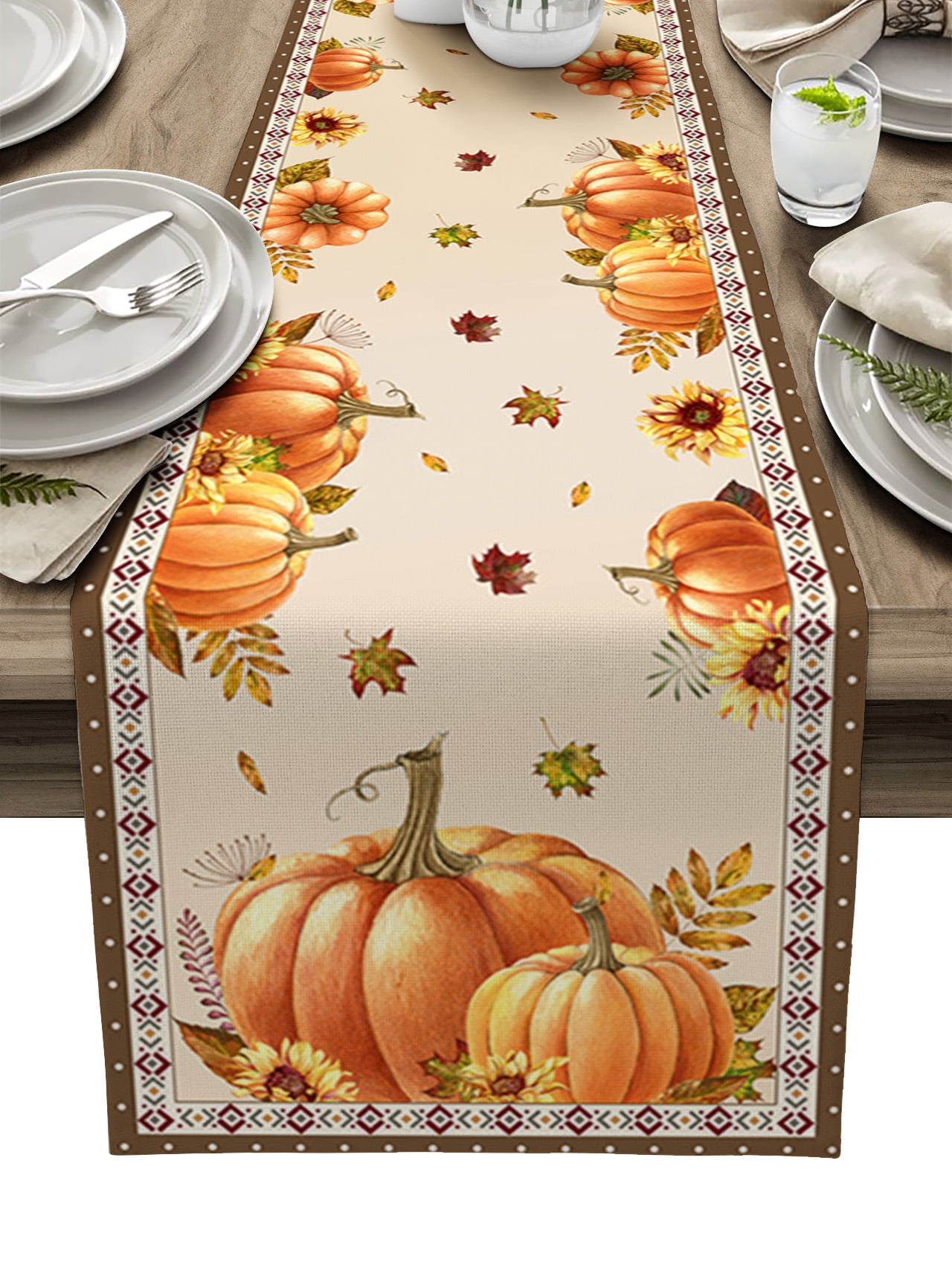 Autumn Pumpkin Maple Leaf Tableware Mat Festival Wedding Home r Kitchen ...