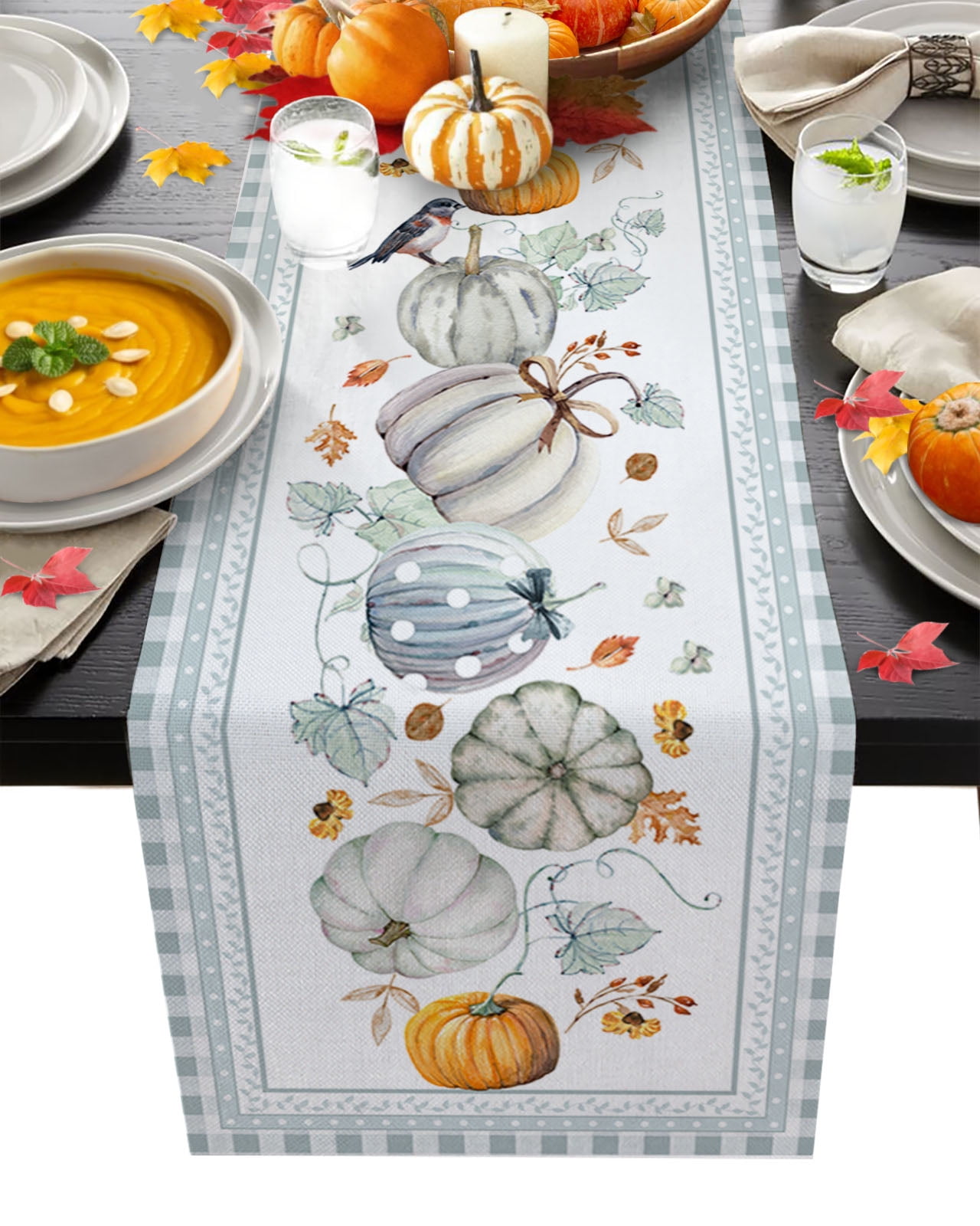 Autumn Pumpkin Maple Leaf Tableware Mat Festival Wedding Home r Kitchen ...