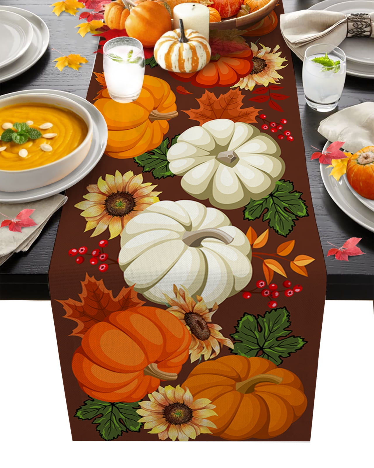 Autumn Pumpkin Maple Leaf Tableware Mat Festival Wedding Home r Kitchen ...