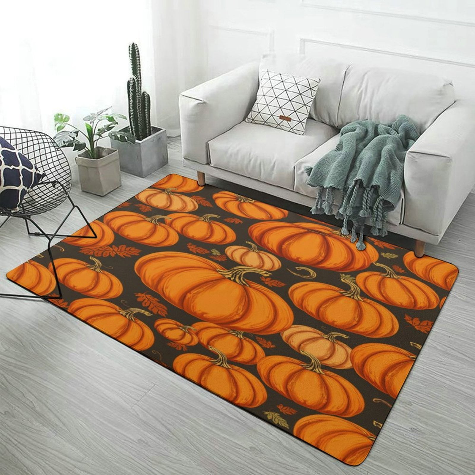 Autumn Pumpkin Pattern Carpet Large Size Living Room American Style ...
