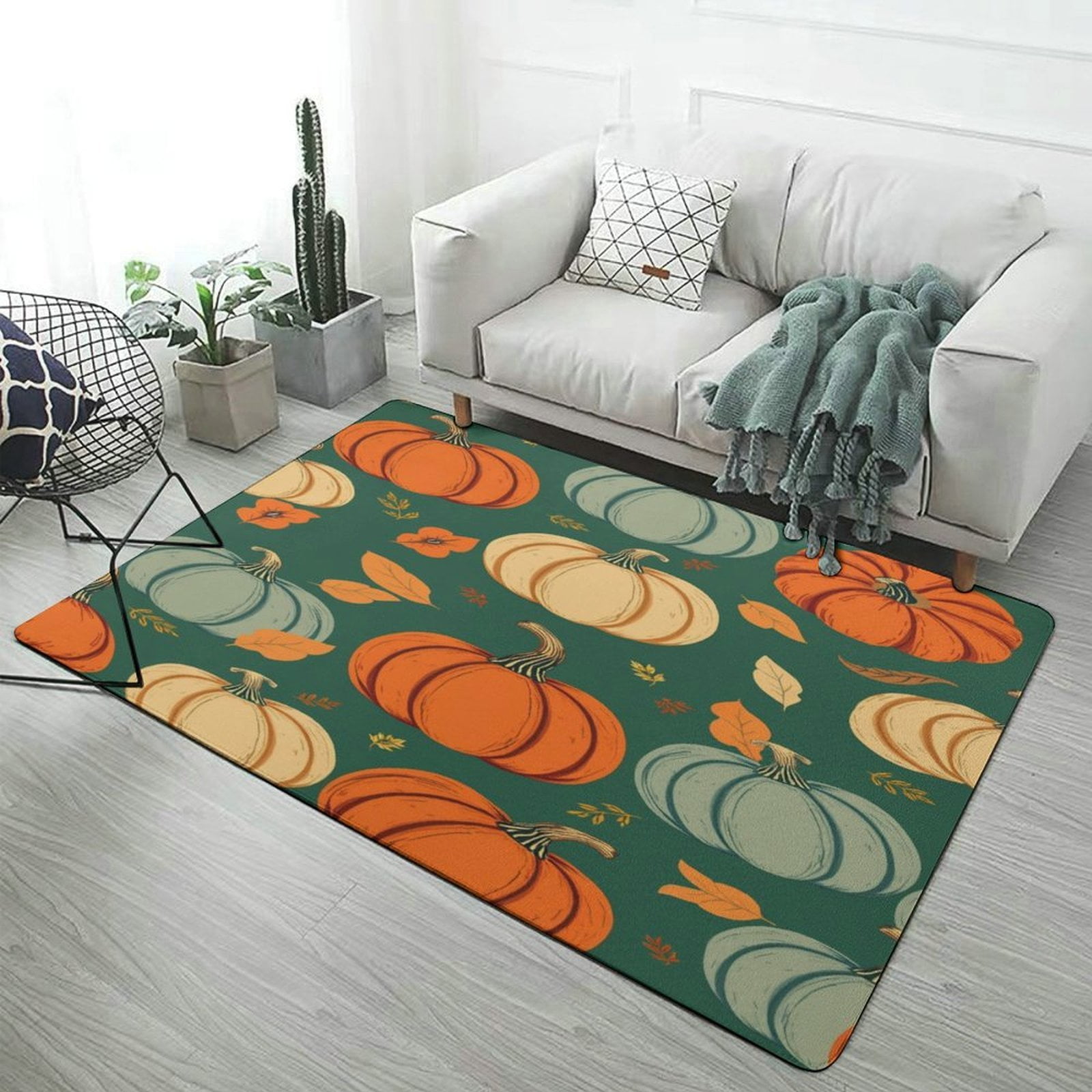 Autumn Pumpkin Pattern Carpet Large Size Living Room American Style ...