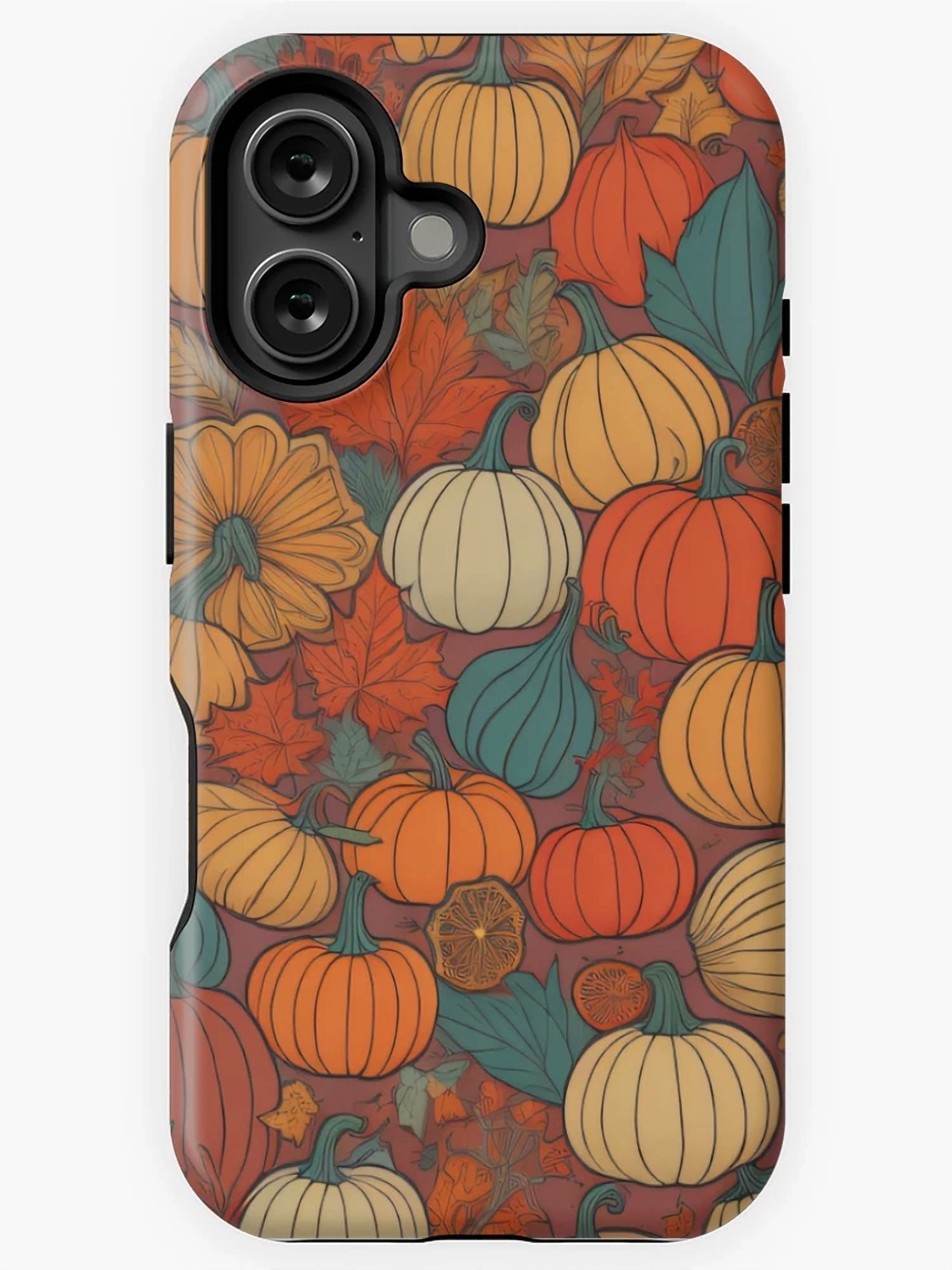 Autumn Pumpkin Pattern Phone Case, Fall Harvest Design for iPhone 11 to ...