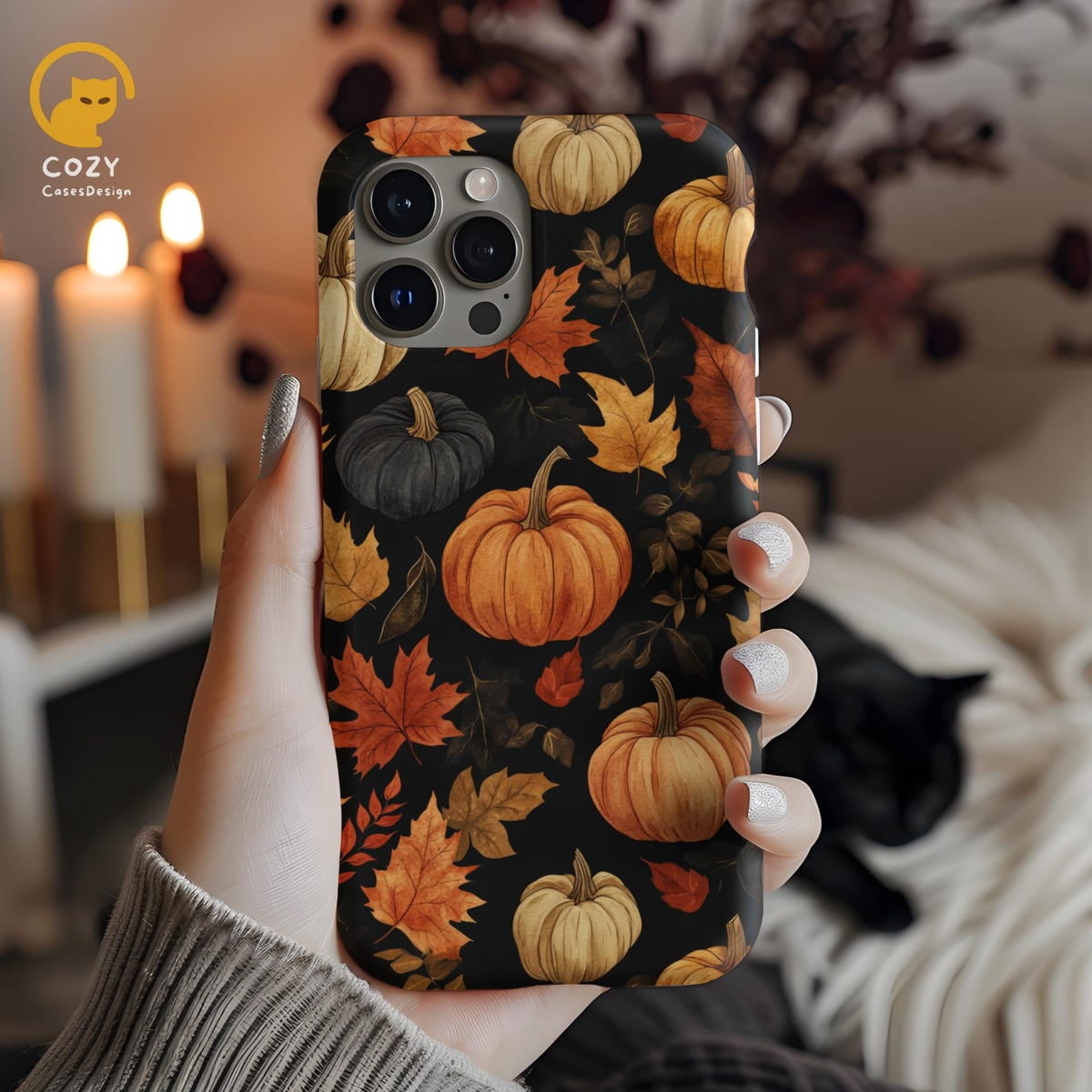 Autumn Pumpkin Phone Case with a Cozy Fall Aesthetic and Colorful ...