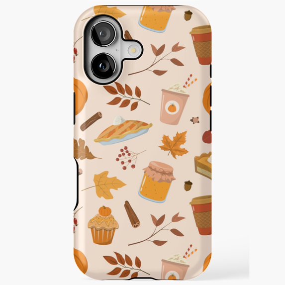 Autumn Pumpkin Pie Fall Pattern Art Case for iPhone 11 12 13 14 15 16 ...