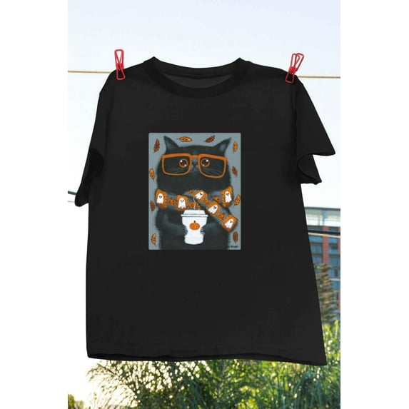 Autumn Pumpkin Spice Kitty Cute Fall Unisex T-Shirt up to 5XL - Walmart.com