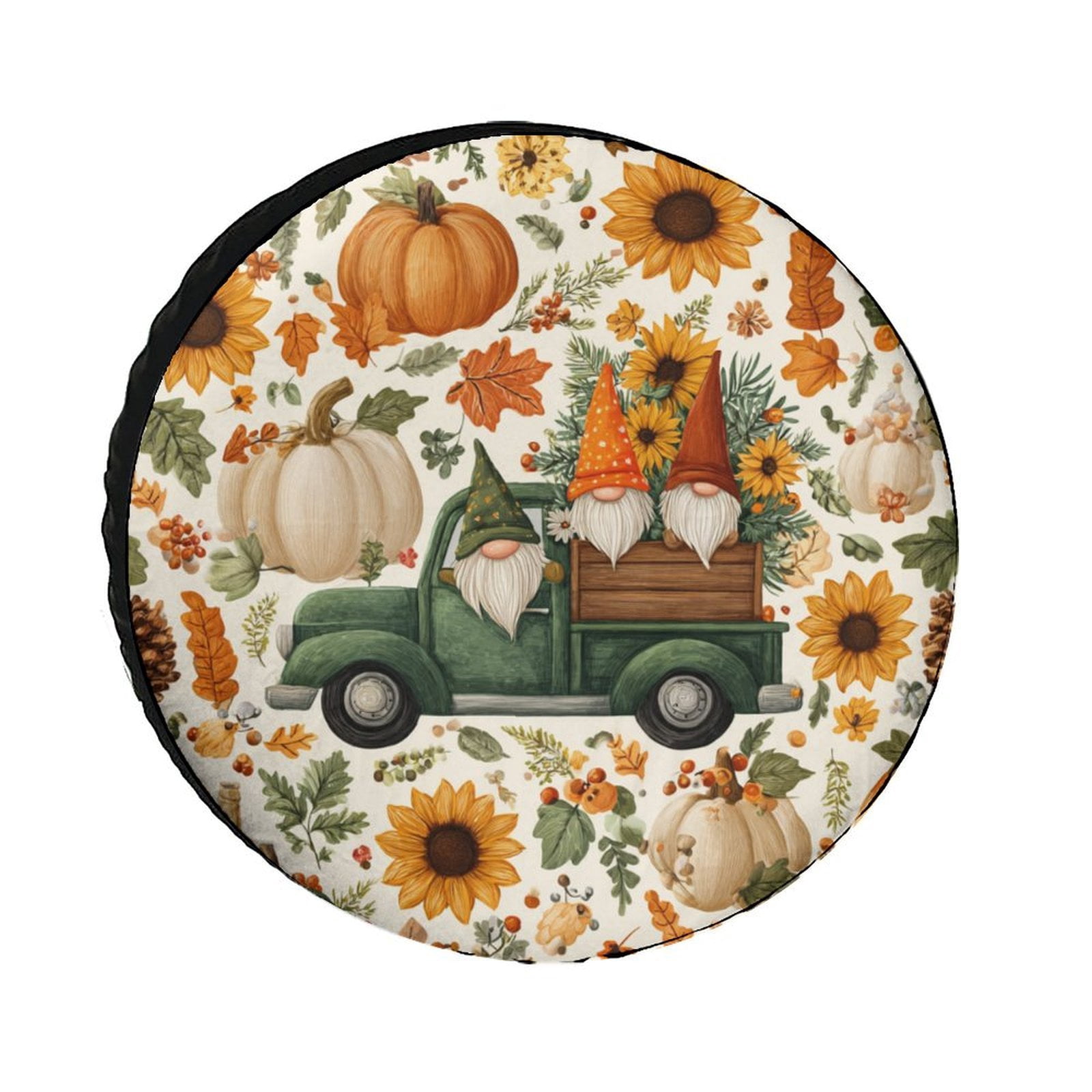 Autumn Pumpkin Sunflowers Gnome Truck Heavy Duty Spare Tire Cover ...
