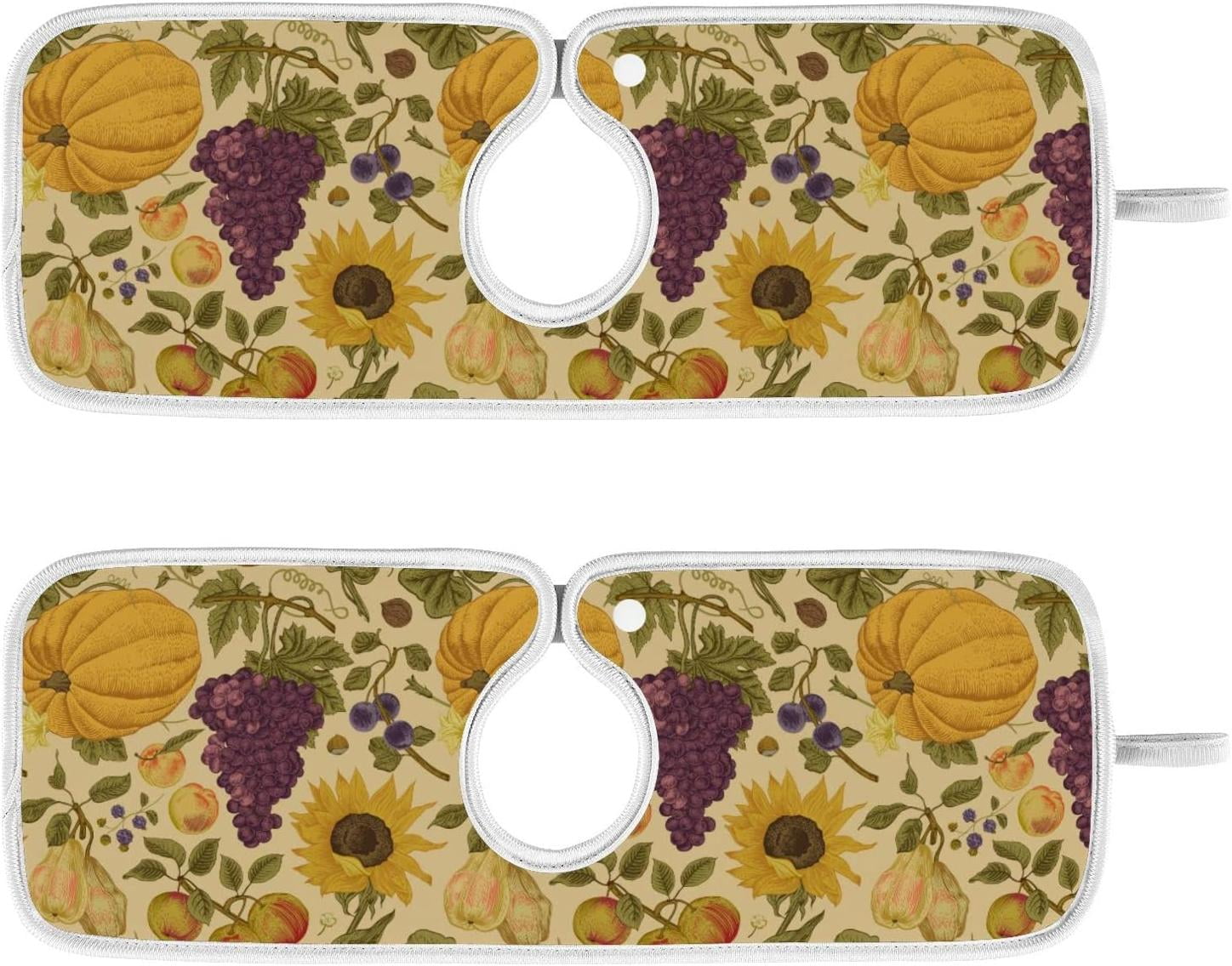 Autumn Pumpkin Sunflowers Kitchen Sink Splash Guard for Faucet 2 Packs ...