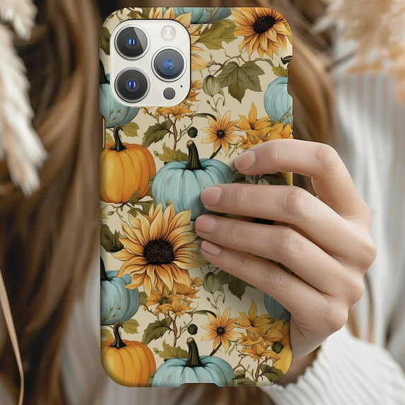Autumn Pumpkin and Sunflower Fall Phone Case with a Cozy Harvest Design ...