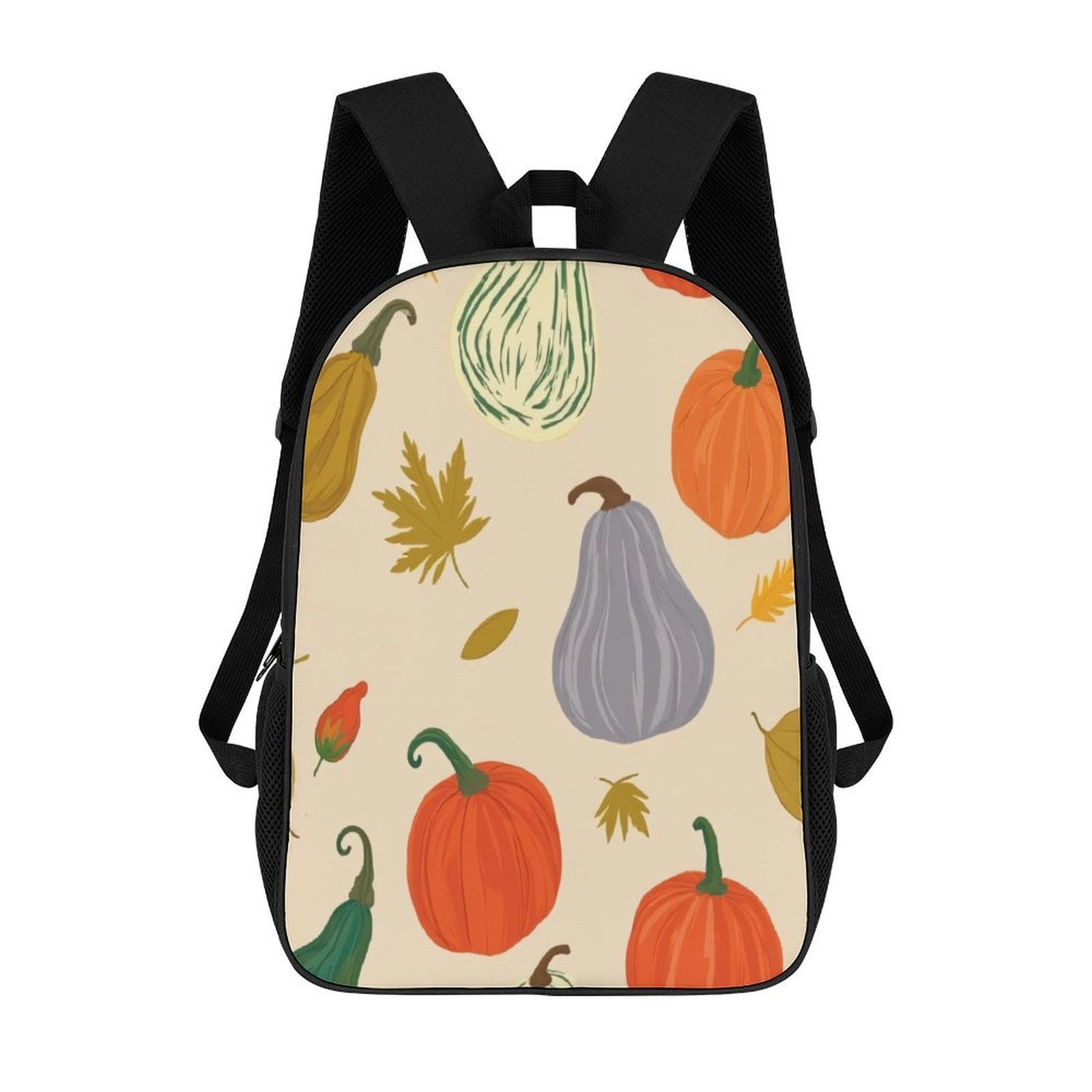 Autumn Pumpkins And Leaves Pattern(2) 3D Print 17in adolescent Backpack ...