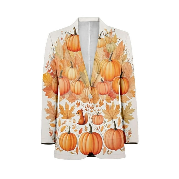 Autumn Pumpkins And Squirrels Pattern Men's Suit Blazer Casual Party ...