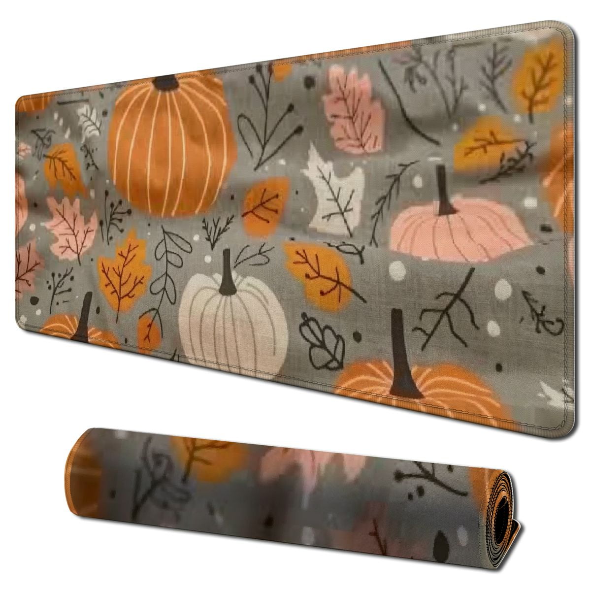 Autumn Pumpkins Large Mouse Pad Non-Slip Desk Mat for Desktop Thick ...