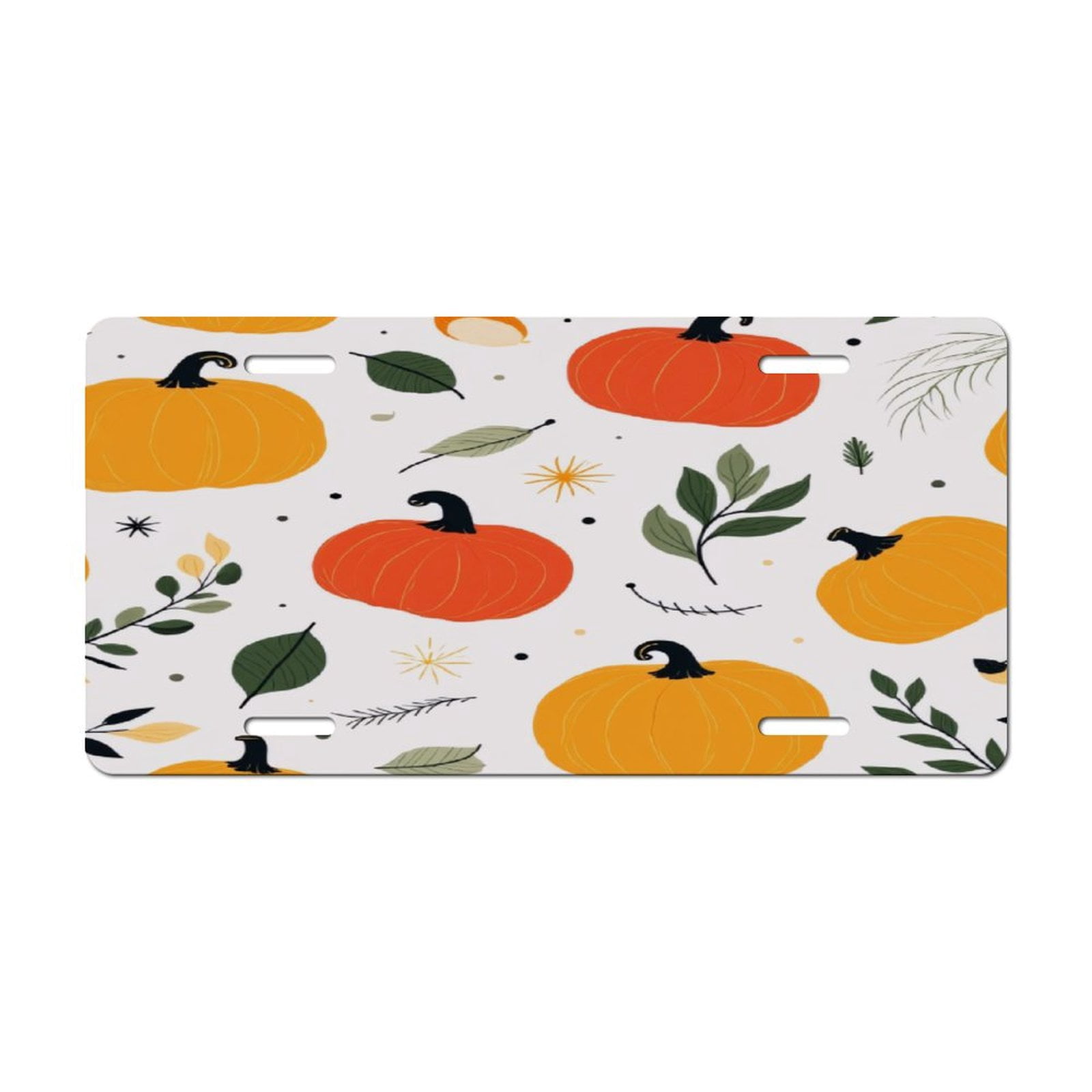 Autumn Pumpkins And Leaves Pattern Car Decorative Front License Plate ...