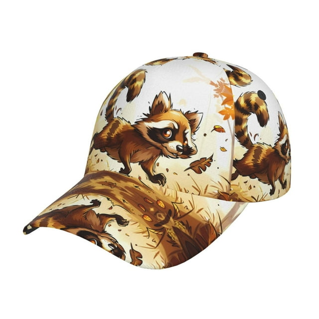 Autumn Raccoon In Forest Baseball Caps - Adjustable Golf Dad Hat for ...