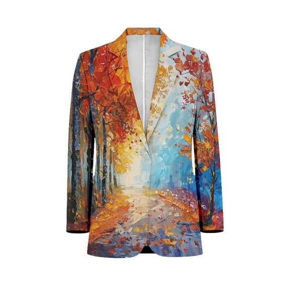 Autumn Red Maple Forest Customized Men's Suits full man Shawl Collar ...