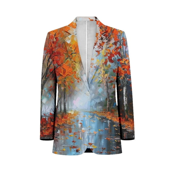 Autumn Red Maple Forest Customized Men's Suits full man Shawl Collar ...