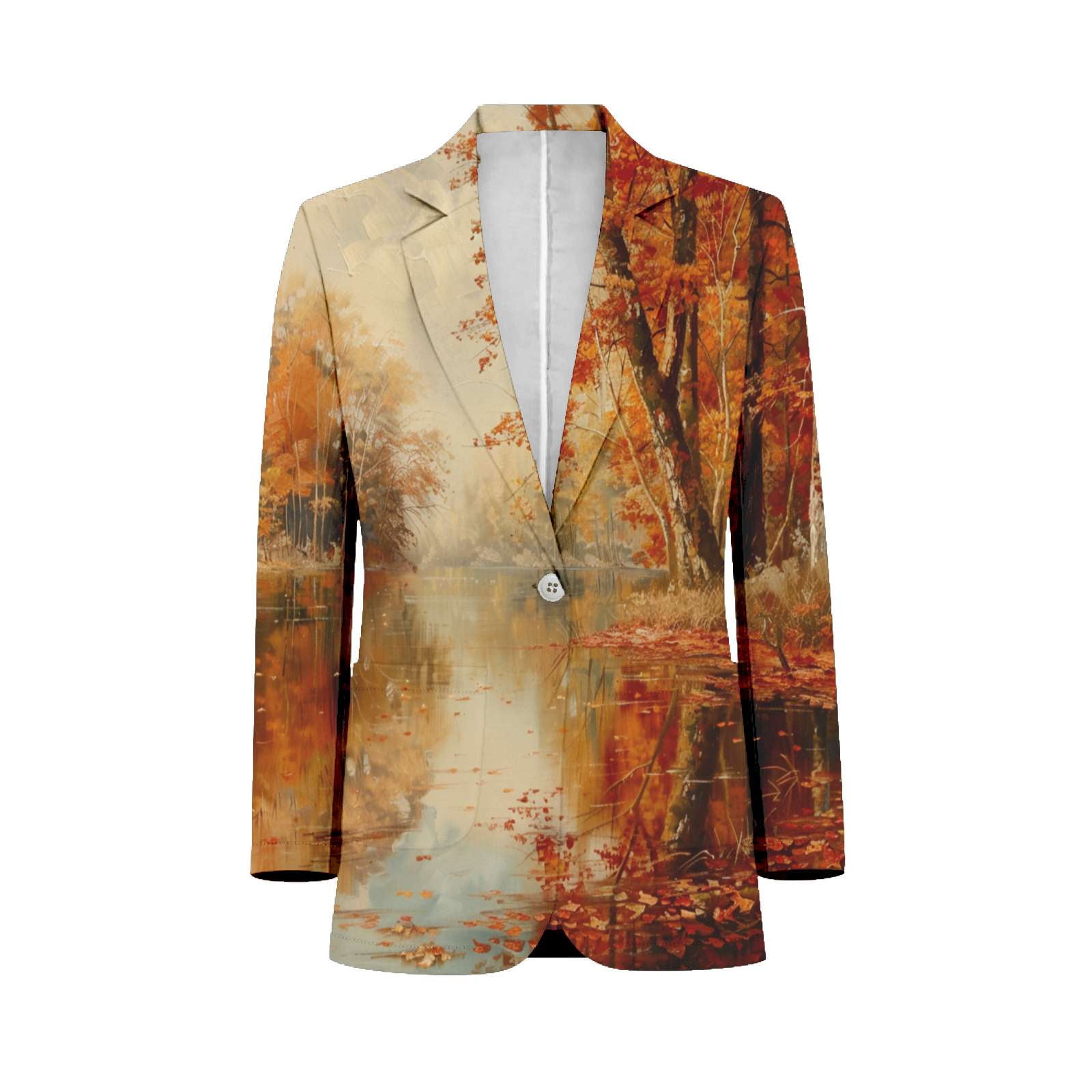 Autumn Red Maple Forest Customized Men's Suits full man Shawl Collar ...