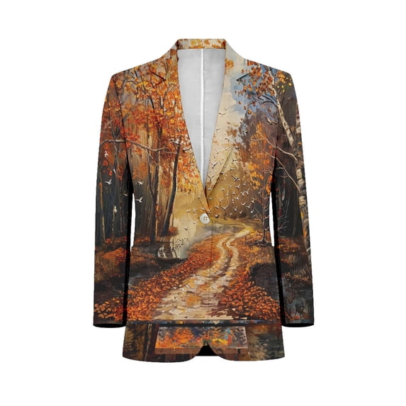 Autumn Red Maple Forest Customized Men's Suits full man Shawl Collar ...