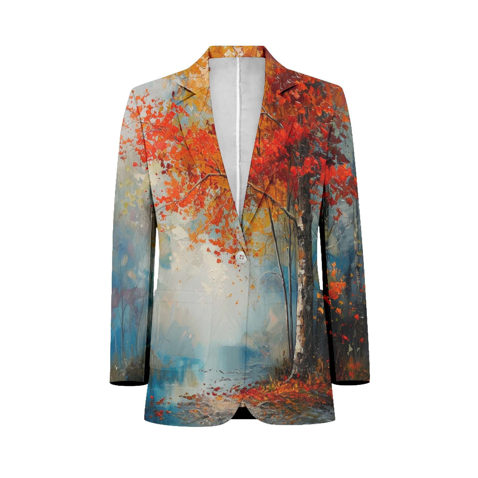 Autumn Red Maple Forest Customized Men's Suits full man Shawl Collar ...