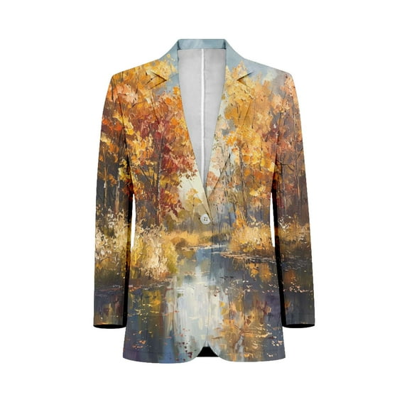 Autumn Red Maple Forest Customized Men's Suits full man Shawl Collar ...