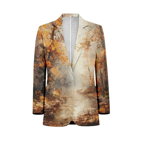 Autumn Red Maple Forest Men Blazers Slim Clothing Summer Jacket Man ...