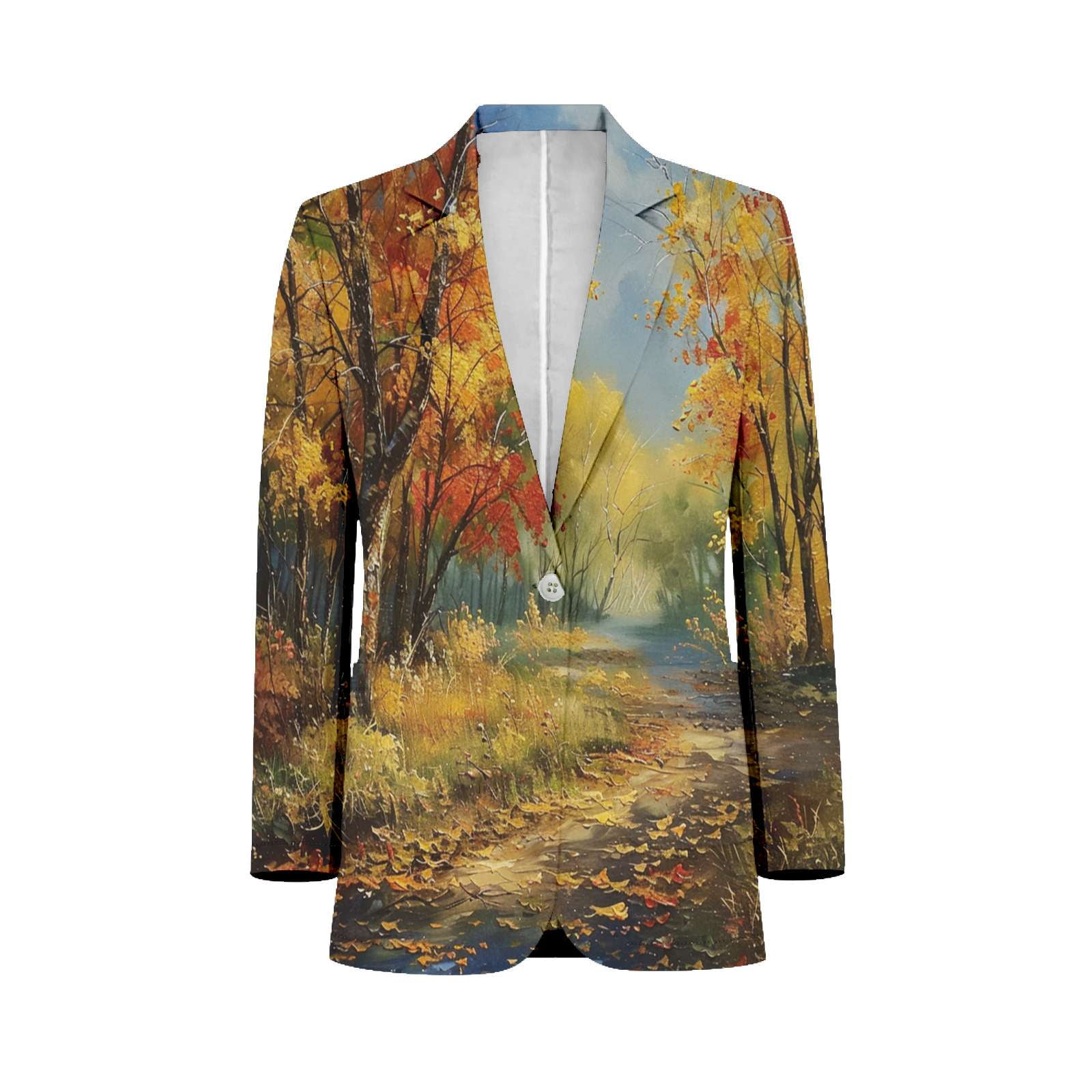 Autumn Red Maple Forest Men's Suit Blazer Casual Party Wear Slim Fit ...