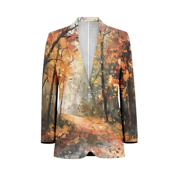 Autumn Red Maple Forest Mens Suits Shawl Collar Slim Fit Suit Mens ...
