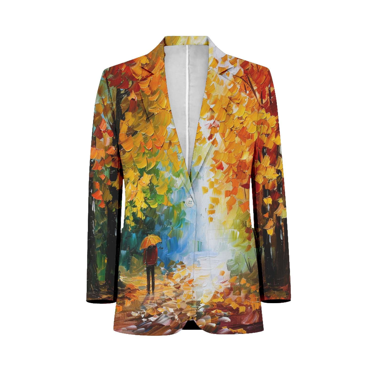 Autumn Red Maple Forest Mens Suits Shawl Collar Slim Fit Suit Mens ...