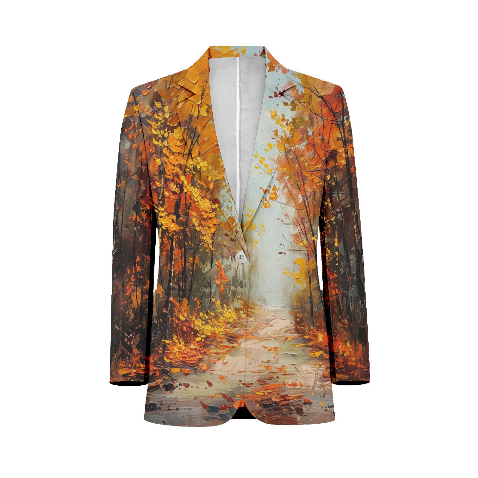 Autumn Red Maple Forest Mens Suits Shawl Collar Slim Fit Suit Mens ...