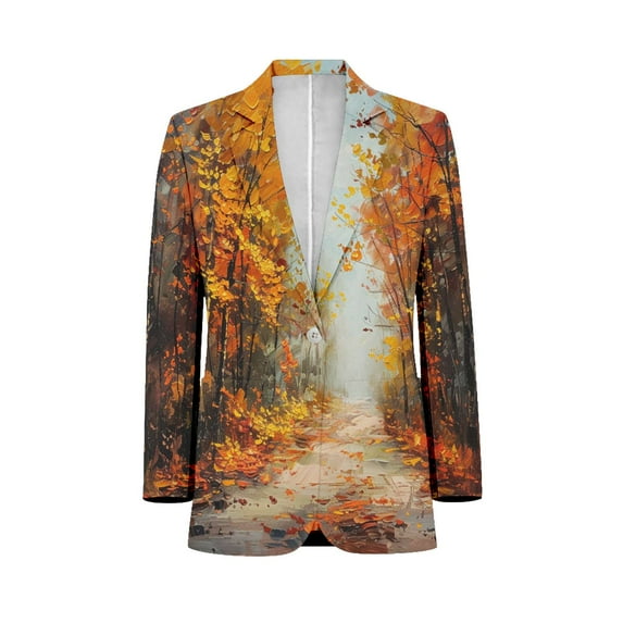 Autumn Red Maple Forest Mens Suits Shawl Collar Slim Fit Suit Mens ...