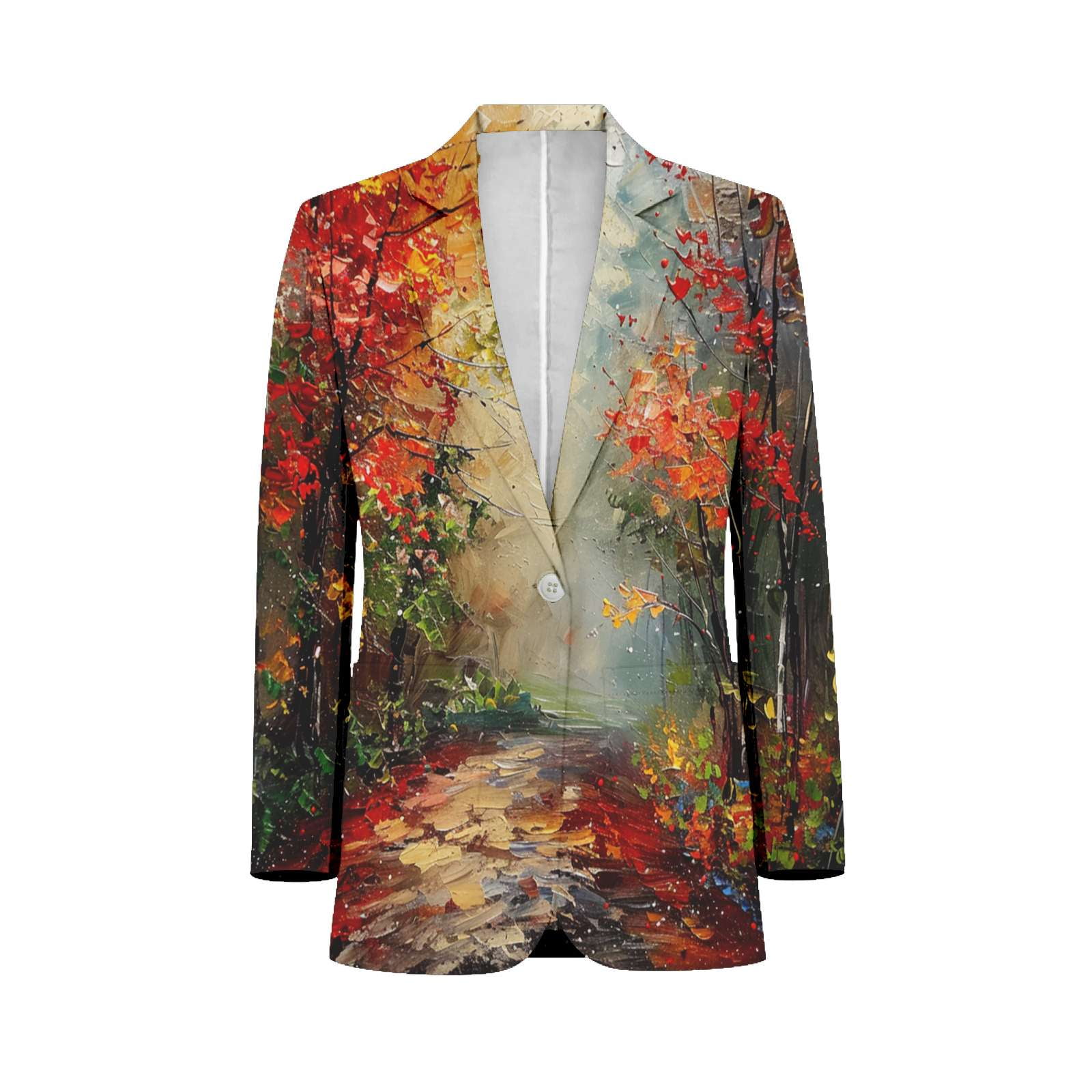 Autumn Red Maple Forest Mens Suits Shawl Collar Slim Fit Suit Mens ...