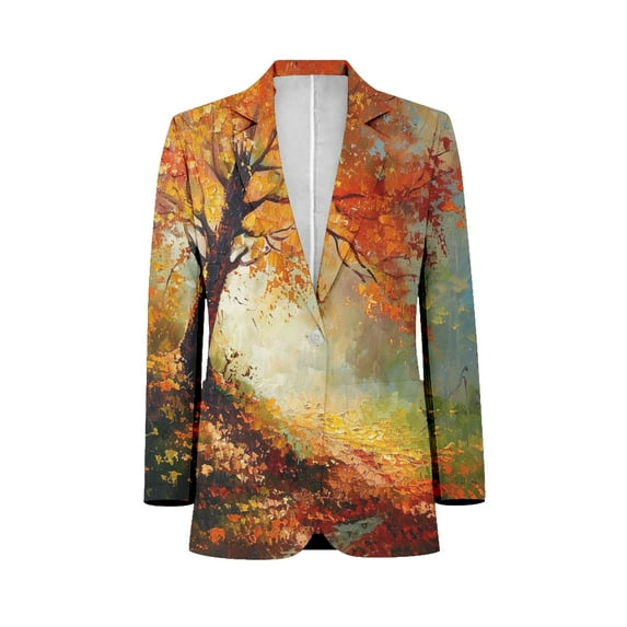 Autumn Red Maple Forest Mens Suits Shawl Collar Slim Fit Suit Mens ...
