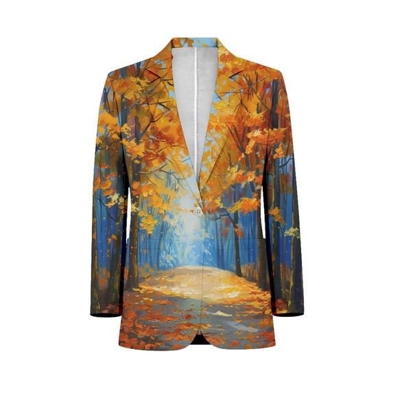 Autumn Red Maple Forest Mens Suits Shawl Collar Slim Fit Suit Mens ...