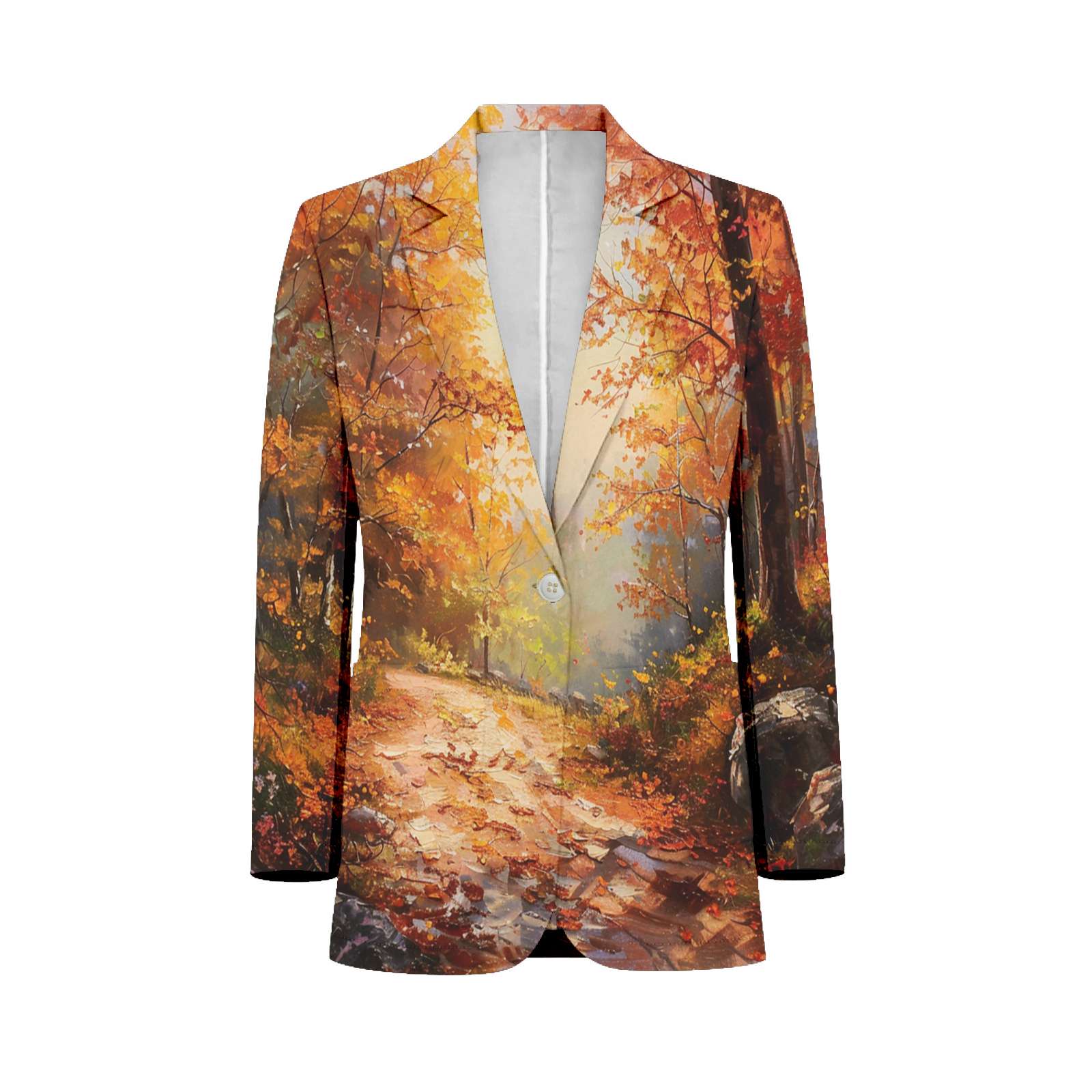 Autumn Red Maple Forest Mens Suits Shawl Collar Slim Fit Suit Mens ...