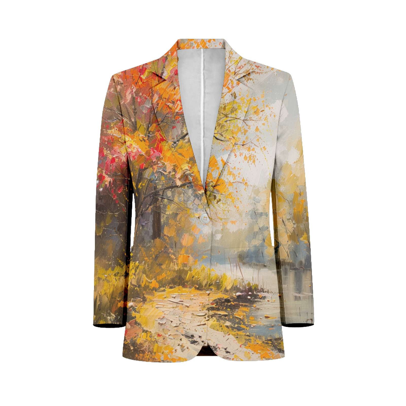 Autumn Red Maple Forest Mens Suits Shawl Collar Slim Fit Suit Mens ...