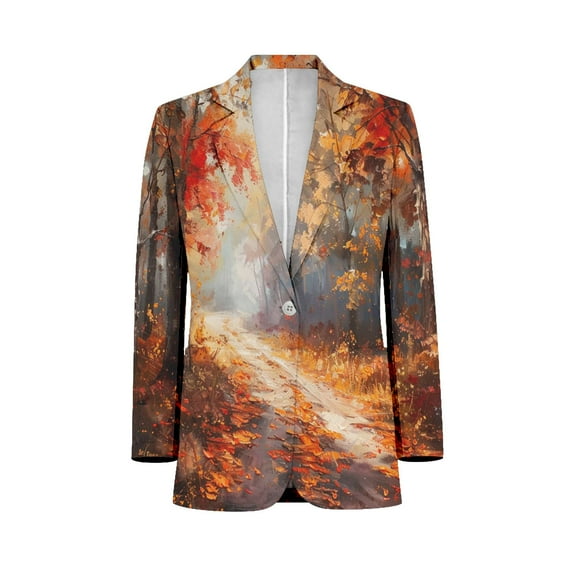 Autumn Red Maple Forest Mens Suits Shawl Collar Slim Fit Suit Mens ...