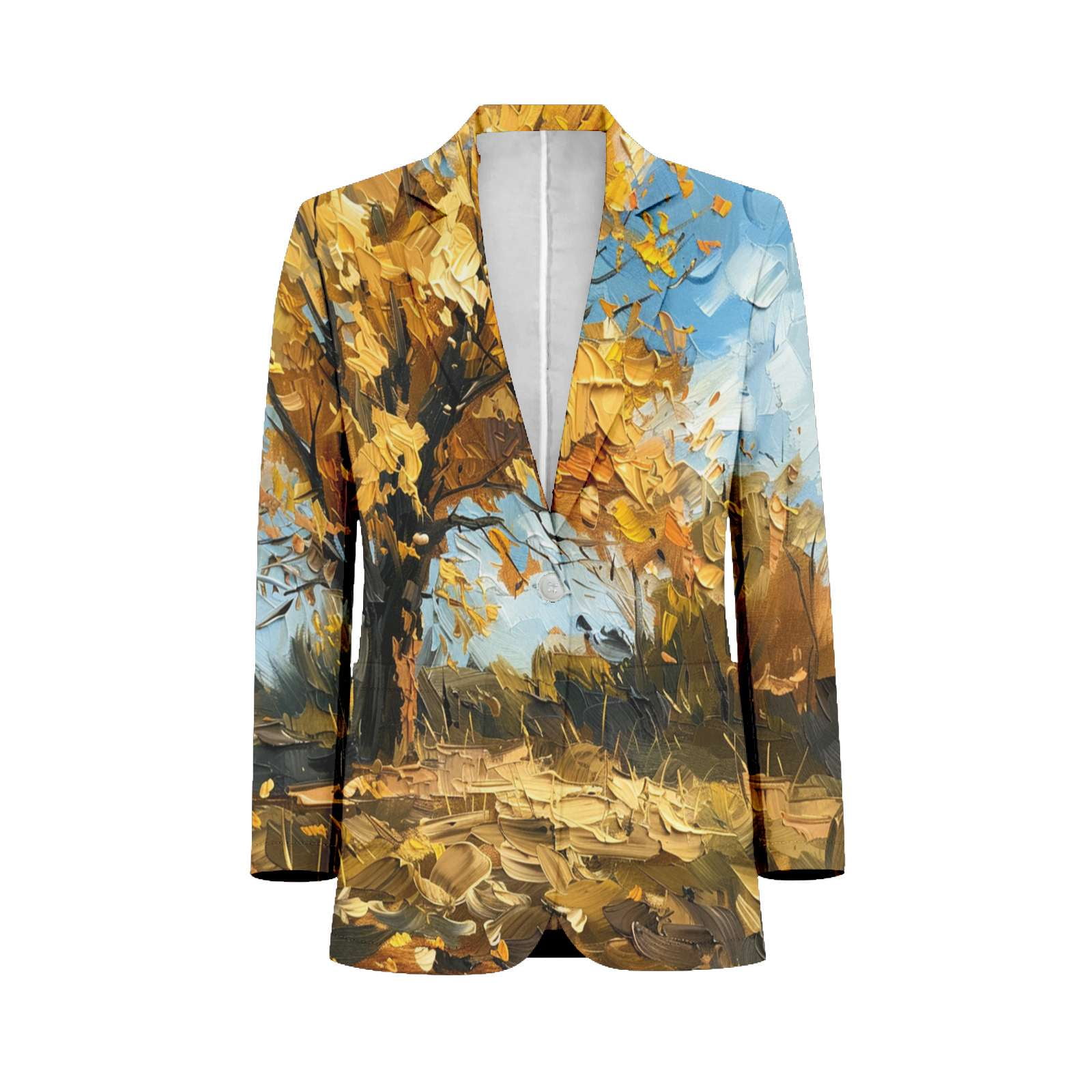 Autumn Red Maple Forest Mens Suits Shawl Collar Slim Fit Suit Mens ...