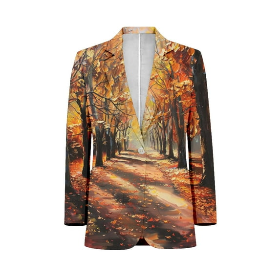 Autumn Red Maple Forest Mens Suits Shawl Collar Slim Fit Suit Mens ...
