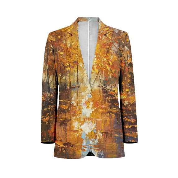 Autumn Red Maple Forest Mens Suits Shawl Collar Slim Fit Suit Mens ...