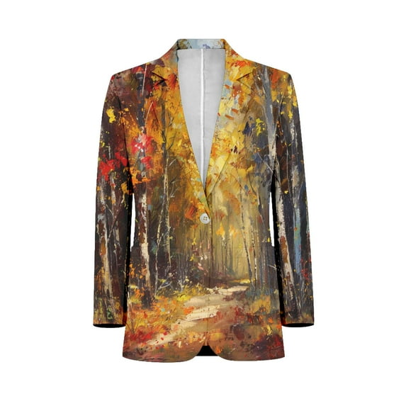 Autumn Red Maple Forest Mens Suits Shawl Collar Slim Fit Suit Mens ...