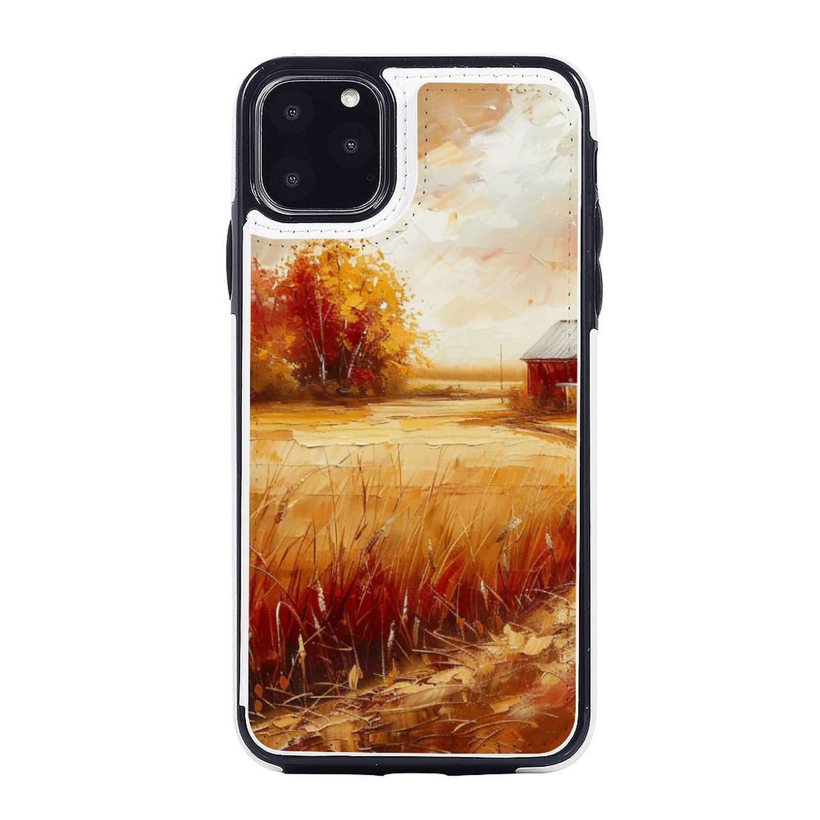 Autumn Rice Field Oil Painting Leather Wallet Case for iPhone 16 15 14 13 12 11 Pro Max Wallet ...