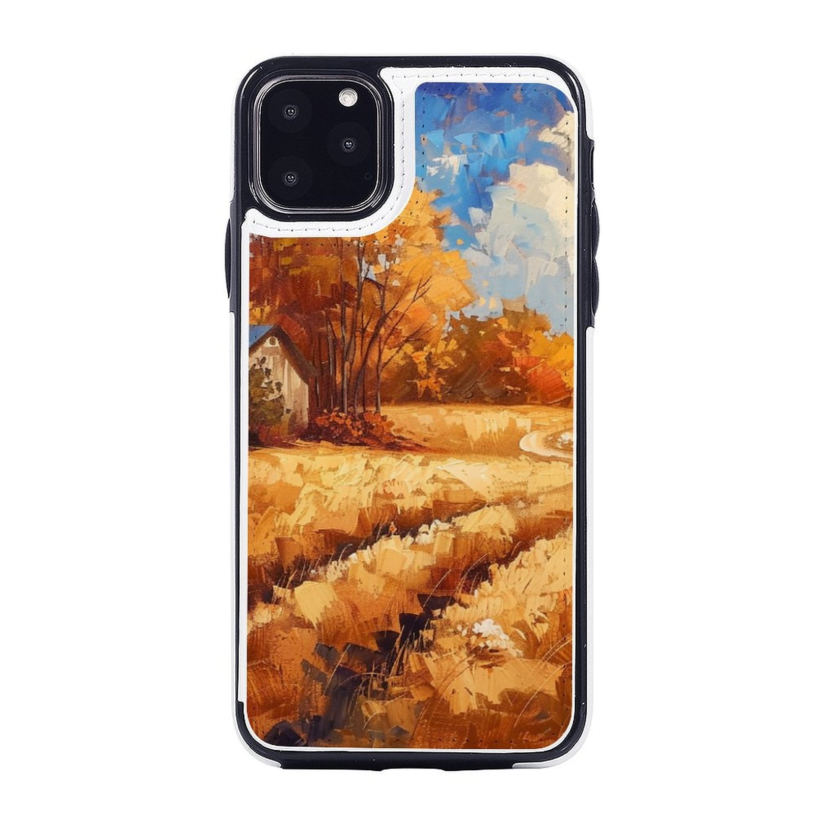Autumn Rice Field Oil Painting Leather Wallet Case for iPhone 16 15 14 13 12 11 Pro Max Wallet ...