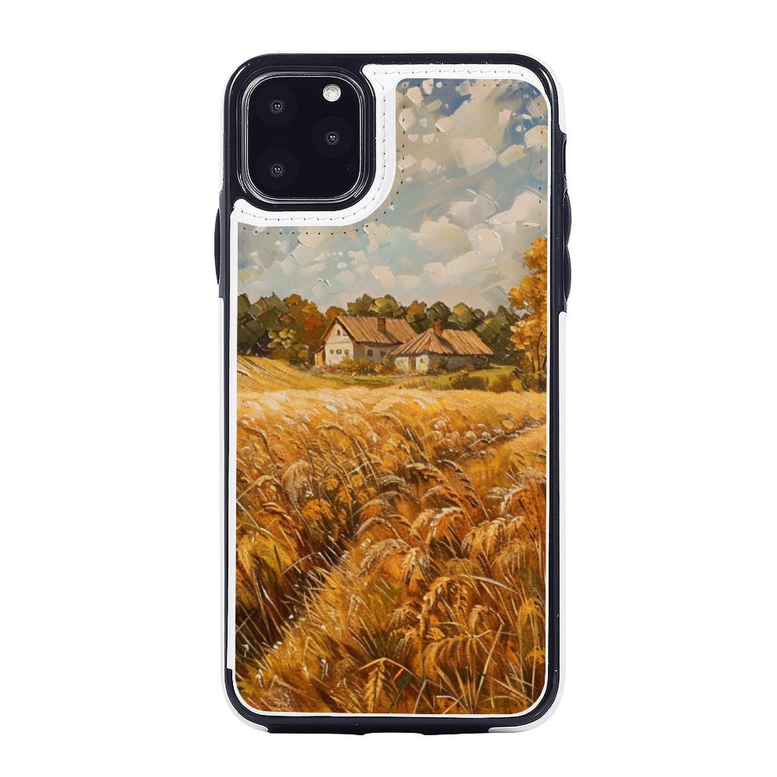 Autumn Rice Field Oil Painting Leather Wallet Case for iPhone 16 15 14 13 12 11 Pro Max Wallet ...
