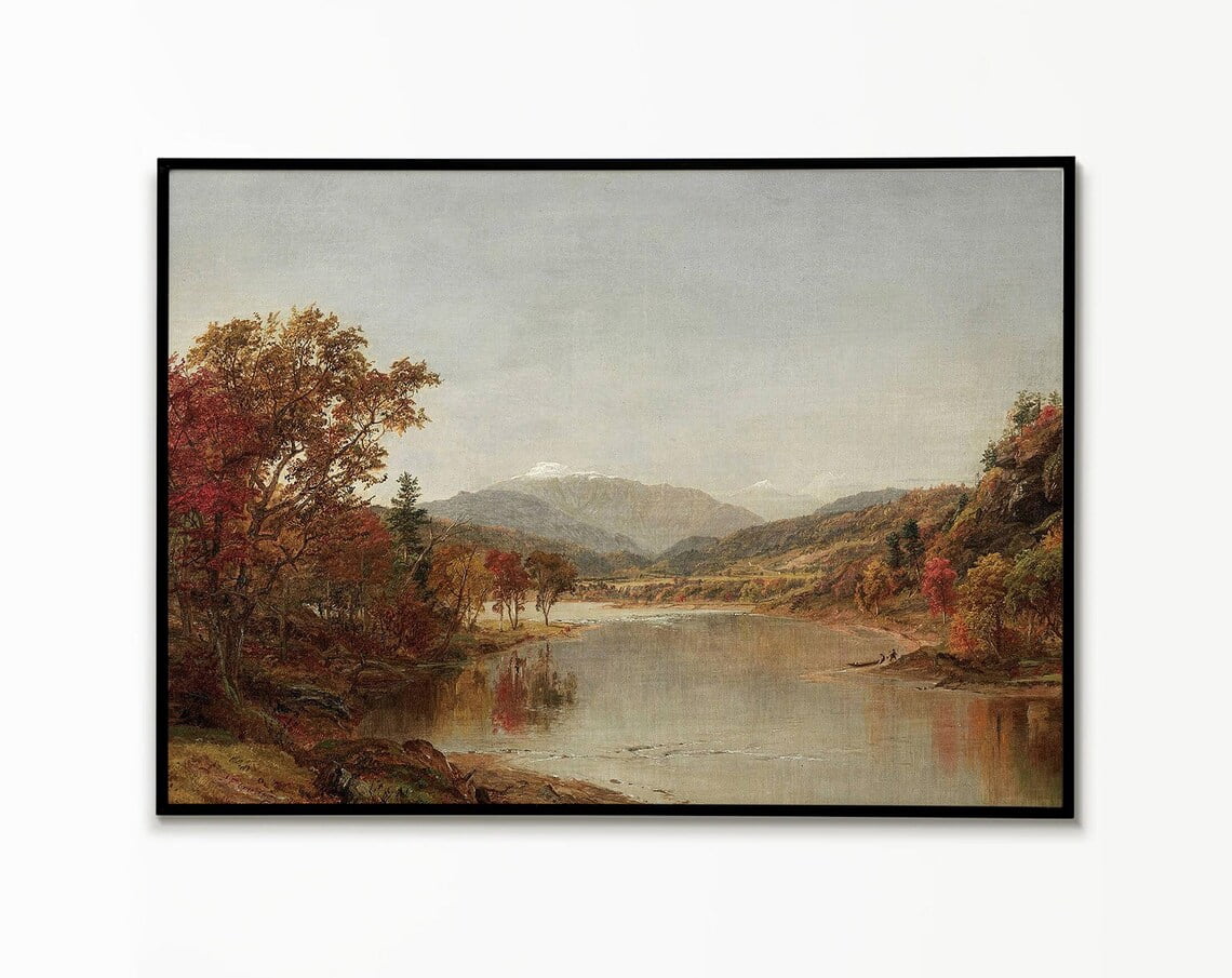 Autumn River Forest Fall Scenery Nature Landscape Poster Art Unframed ...