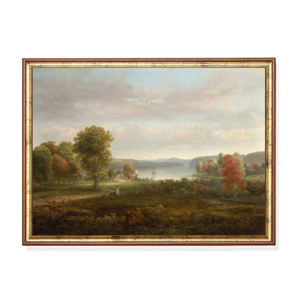 Autumn River Landscape Poster Vintage Cottagecore Pastoral Art Unframed ...
