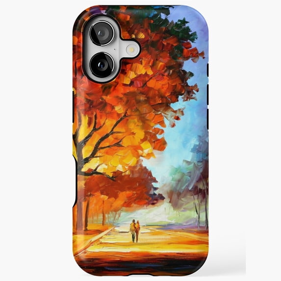 Autumn Romance Couple Impressionist Case iPhone 17 to 11 Pro Max ...